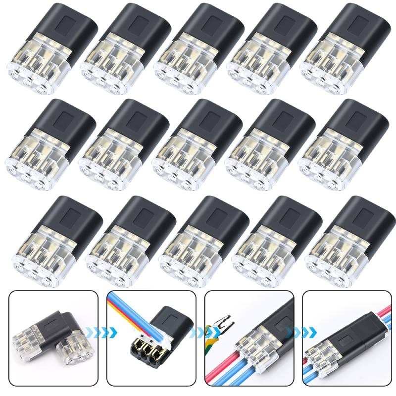 1-5PCS 3Pin Way Plug Electrical Connector - D3 Plug-in Type Quick ...