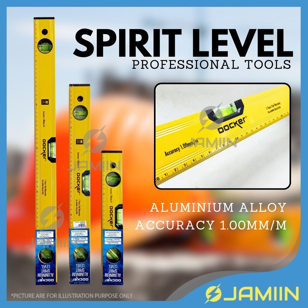 DOCKER 12"/18"/24" Spirit Level Bubble Tube Measure Ruler 45-Degree ...