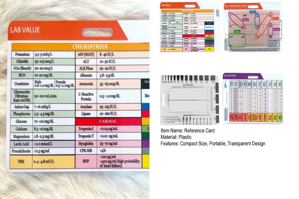 Pocket Ekg Rulers Id-sized Ekg Tool Mini Transparent Ekg Calipers Id ...