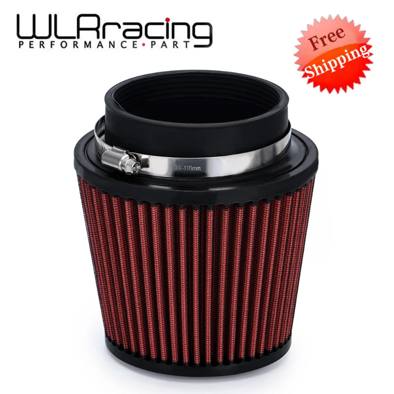 Neck 4" 100mm Universal Car High Flow Cold Air Intake Air Filter Power ...