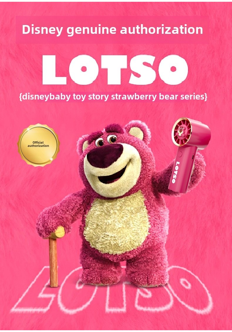 Disney Kipas Lotso Fan Cute Handheld Desktop Small Fan Strawberry Bear ...