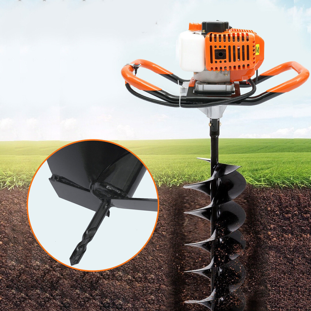 8500rpm 52CC 2-Storke Post Hole Digger Handheld Gas Powered Earth Auger ...