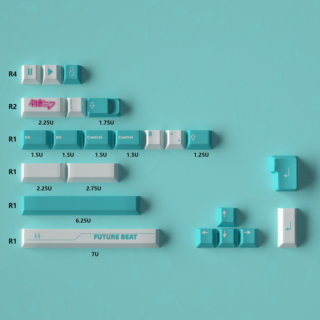 Personality Theme E-sports Keycap MIKU Hatsune Keycap 2D PBT Thermal ...