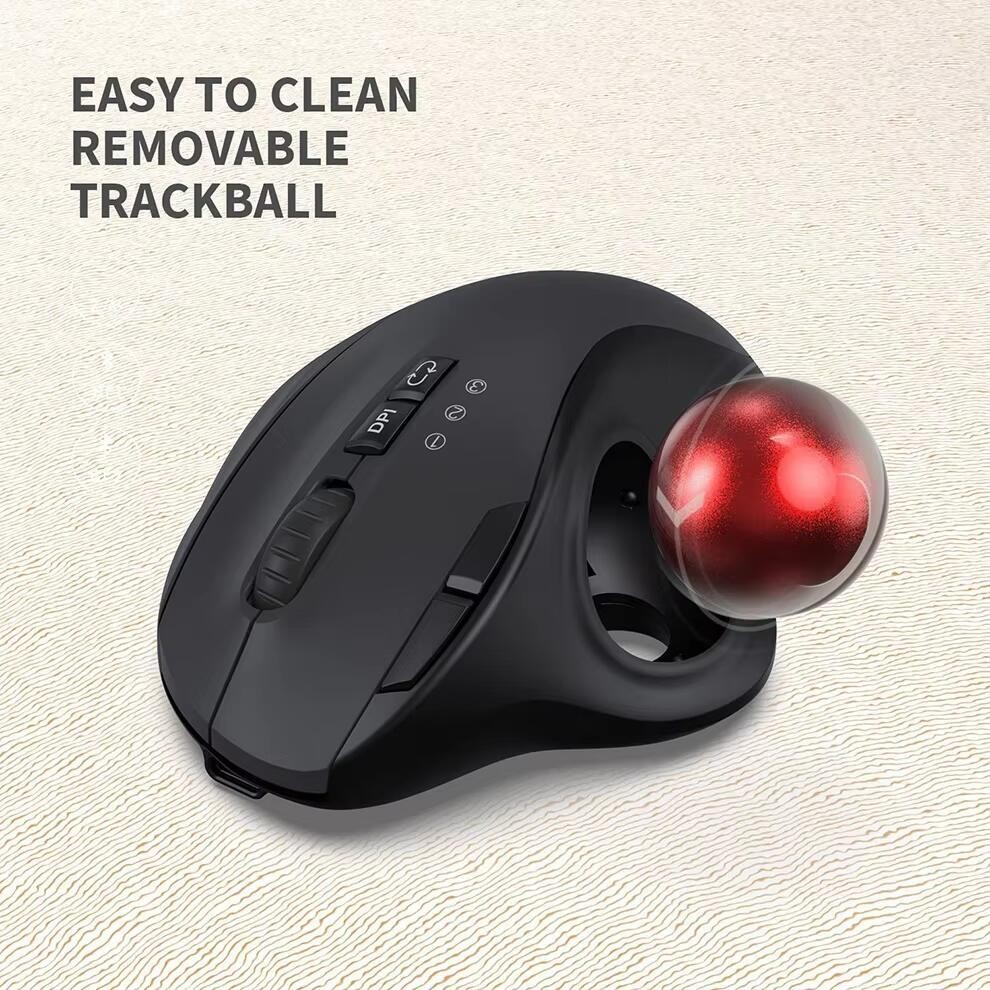 Jomaa Trackball Gaming Mouse 2.4G Dual Mode Wireless Mouse Ergonomic ...