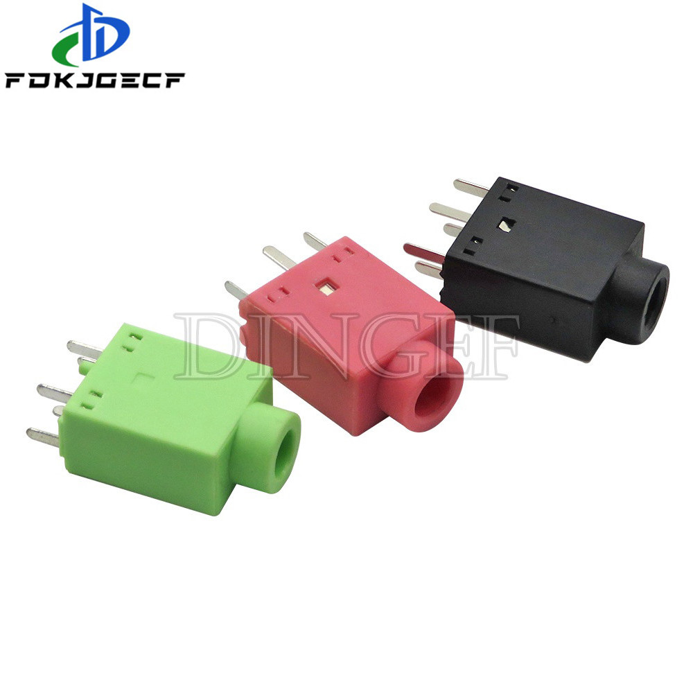 10PCS PJ-358 3.5MM headphone jack socket Connector 180 degree vertical ...