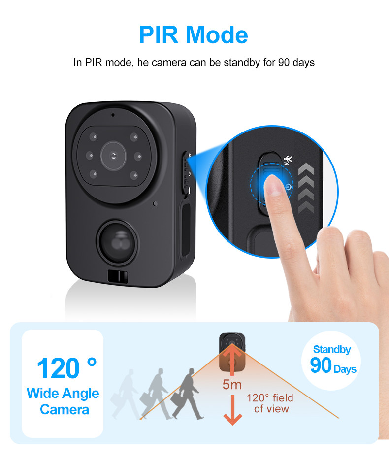 Waterproof Camera Mini Body Cam 1080P Pocket Police Cameras FHD Long ...