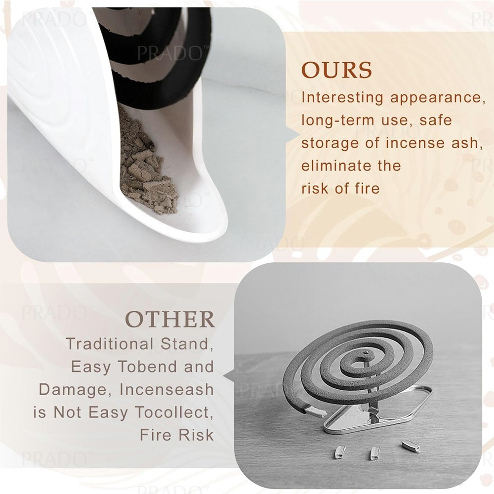 PRADO Home Living Snail Coil Burner Holder Mosquito Fireproof Coil Ash ...