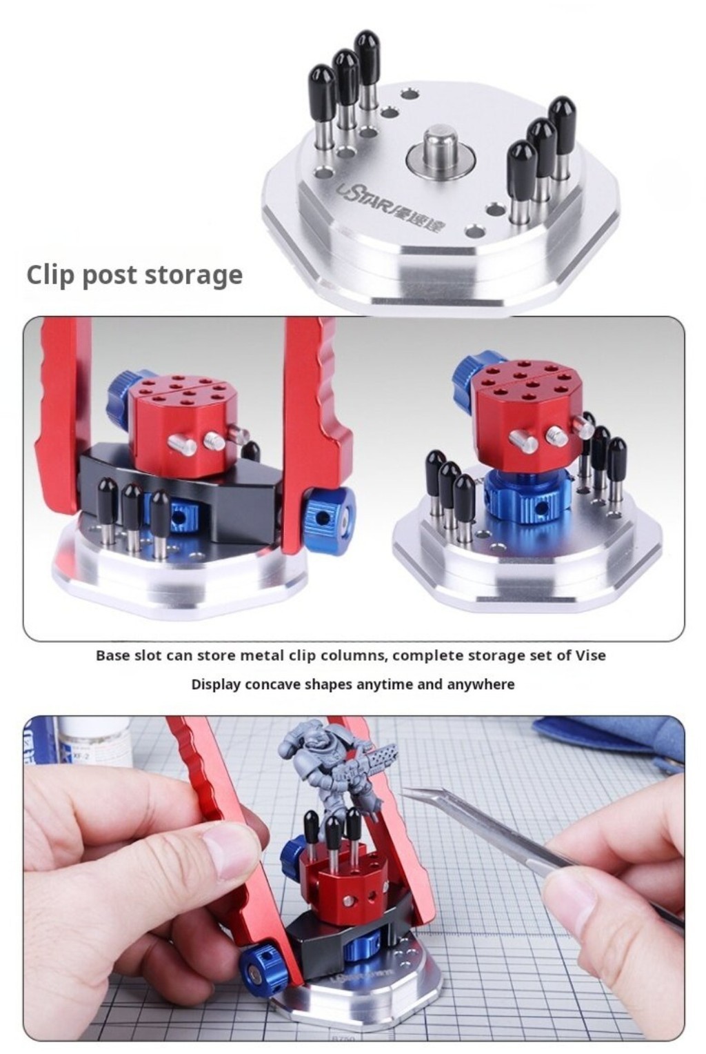 Adjustable Angle Hand Held Bench Clamp Paint Handle Detachable MINI ...