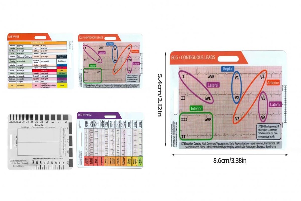 huobianj Classroom Ekg Tool Mini Transparent Ekg Calipers Id Cards ...