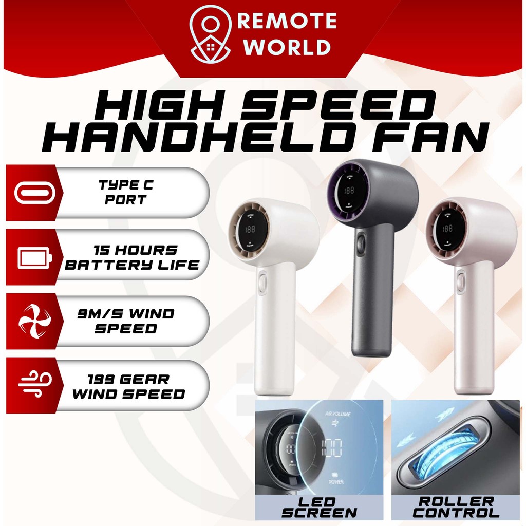 New Mini High Speed Handheld Fan With Roller Control 199 Gear Wind ...
