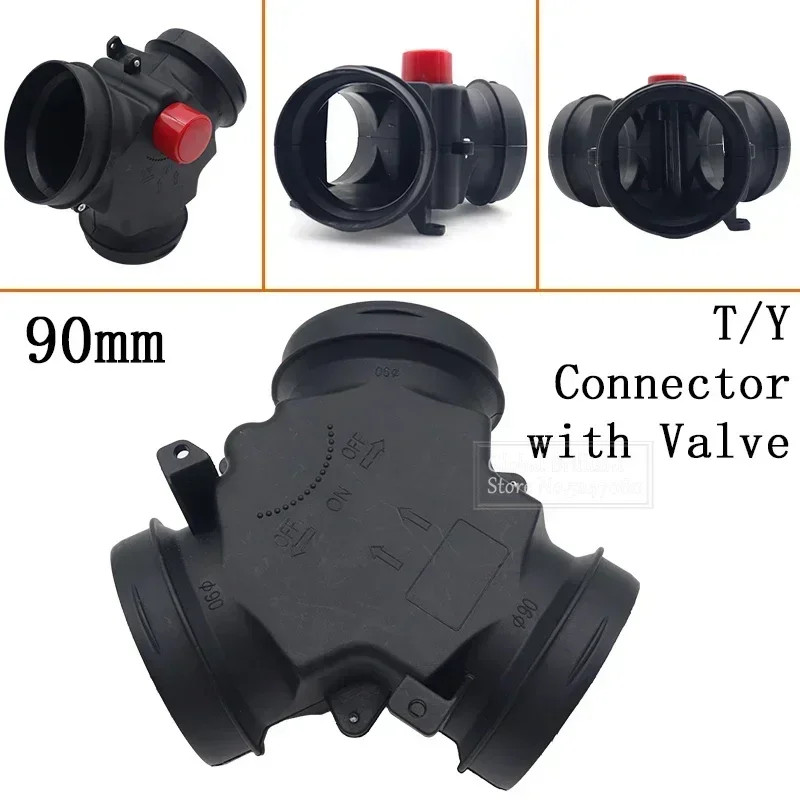 90mm Valve Flap Adjustable Y Car Heater Air Vent Ducting Pipe Exhaust ...