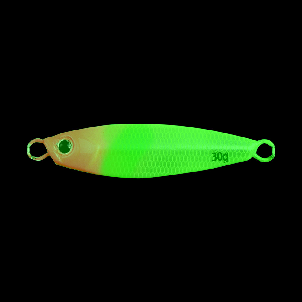 New Fishing Luminous Jigging Hook Spinner Bait 7g/10g/15g/20g/30g/40g Laser Metal Jig Spoon ...