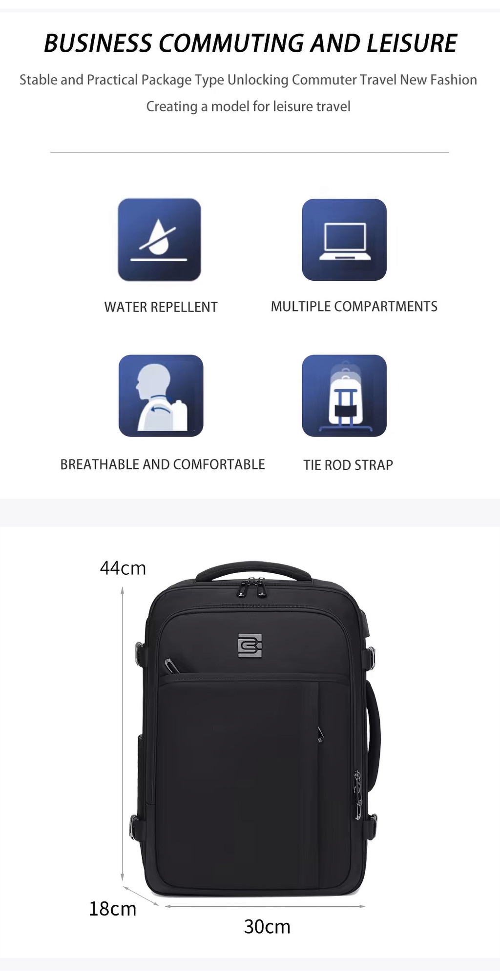 BRUNO CAVALLI Multifunctional Water Resist 17" Travel Backpack w Laptop ...