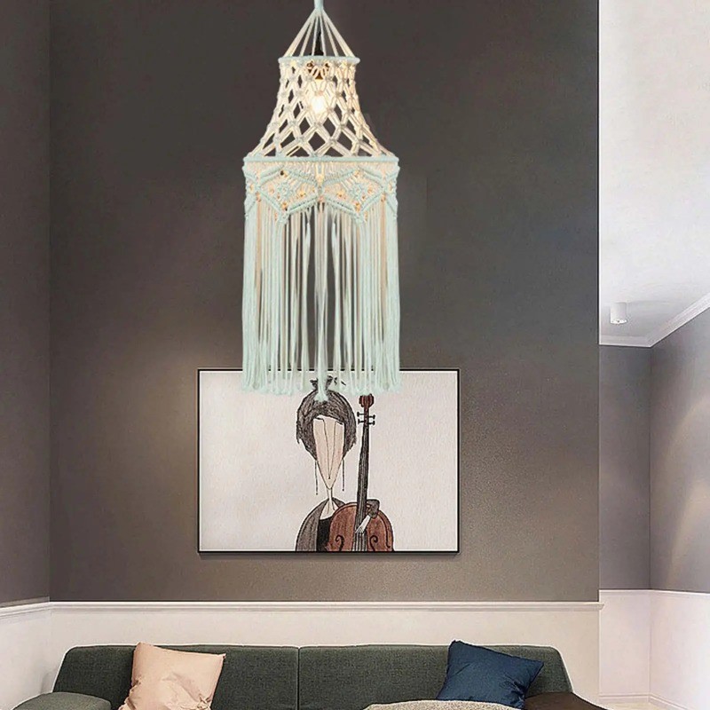 Pendant Lamp Shade Handwoven Rattan Chandelier Cover for Restaurant ...