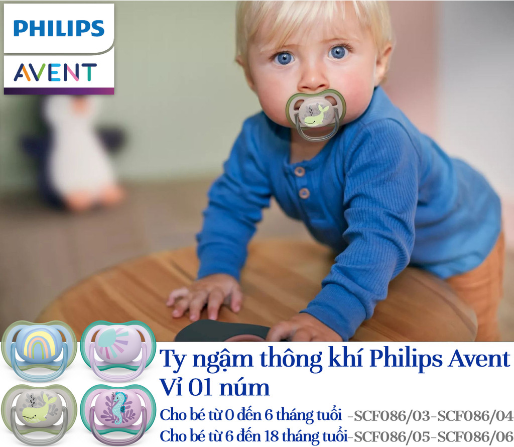 [New Model] AVENT ULTRA AIR Ventilated Pacifier for Babies from 0 to 6 ...
