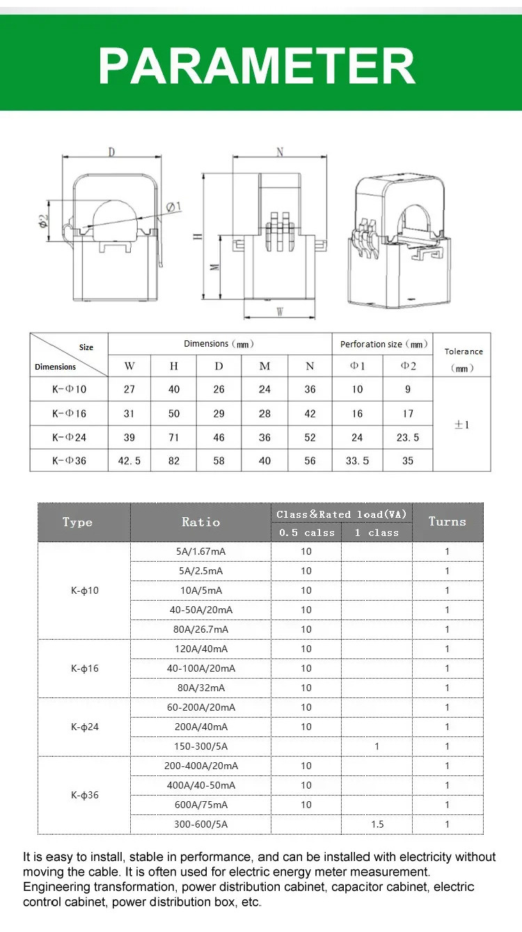 Open Cts low voltage 120A/40mA split core current transformers for ...