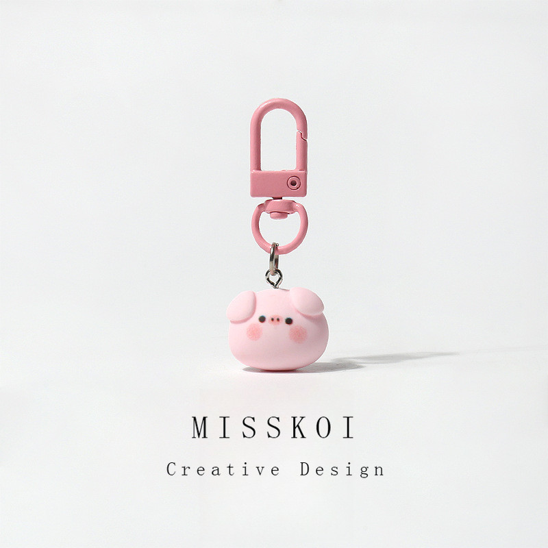 MJT Cartoon Cute Pink Tender Pig Keychain Everyday All-Match Simple ...