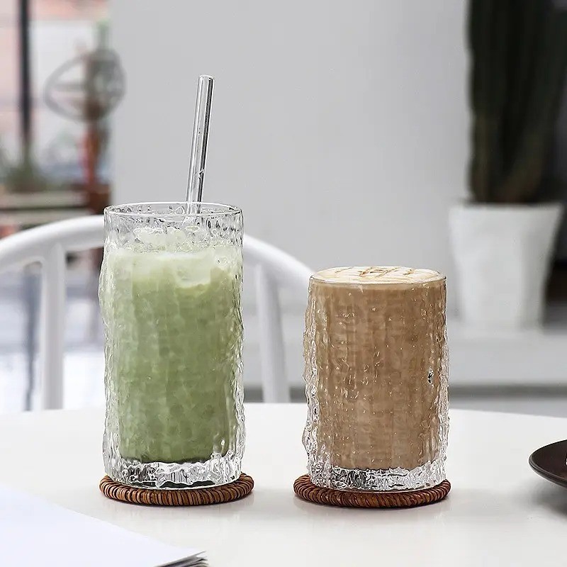 Tree Bark Design Glass Cup Highball Glass 340ml Lowball Glass 260ml Ins ...