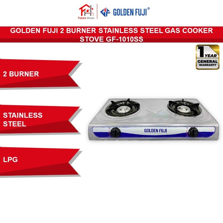 Golden Fuji 2 Burner Stainless Steel Gas Cooker Stove GF-1010SS ...