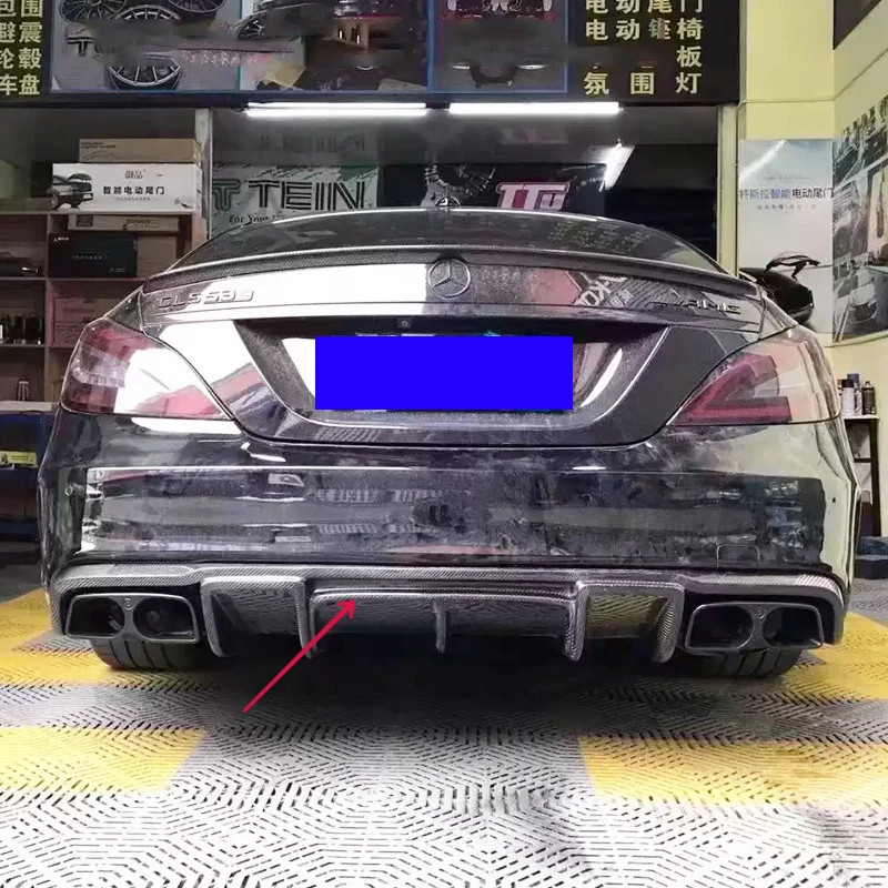 For W218 R Style Carbon Fiber Rear Bumper Lip Diffuser for Mearcedes ...