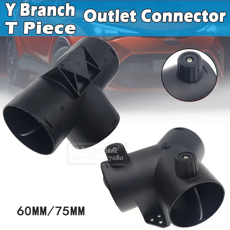 60mm/75mm Car Heater Air Vent Ducting Y T Piece Exhaust Connector w ...
