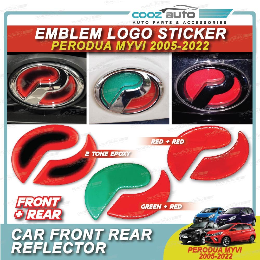 Perodua Myvi 2004 - 2024 Car Front Rear Reflector Logo Emblem 3D ...