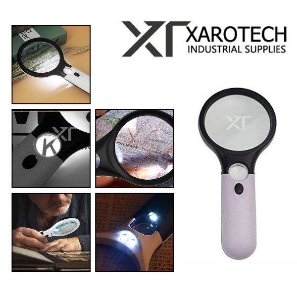 Portable Hand-Held 45x Magnifying Glass Magnifier With 3 LED Light ...
