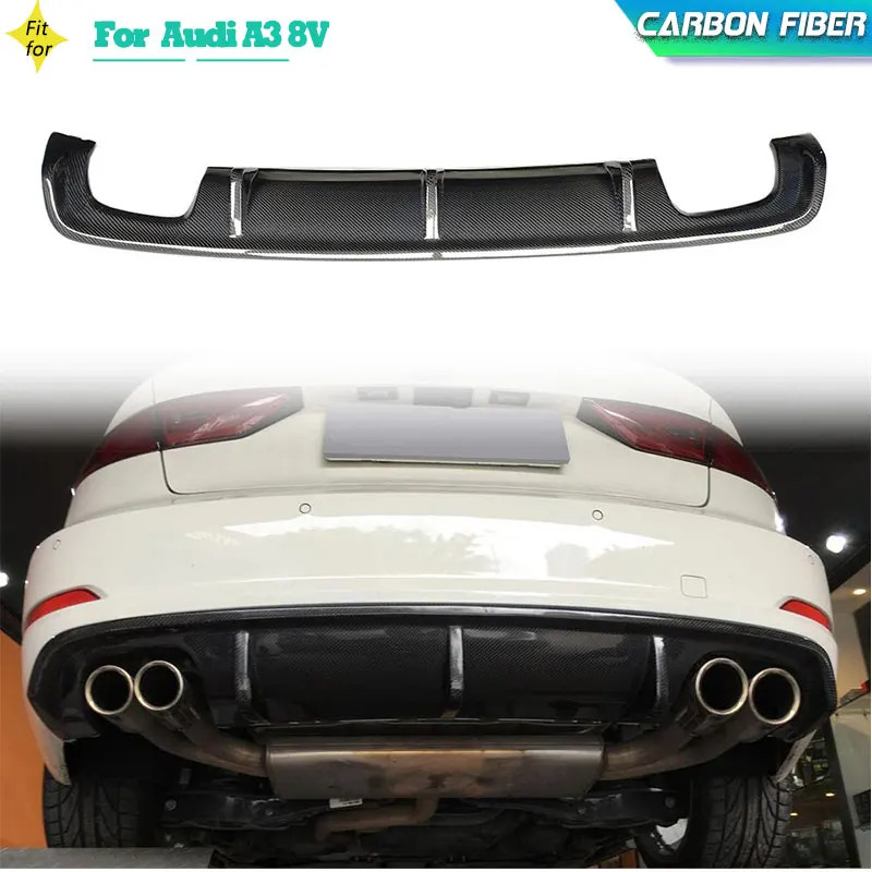 Carbon Fiber Car Rear Bumper Diffuser Lip Spoiler for Audi A3 8V Sedan ...