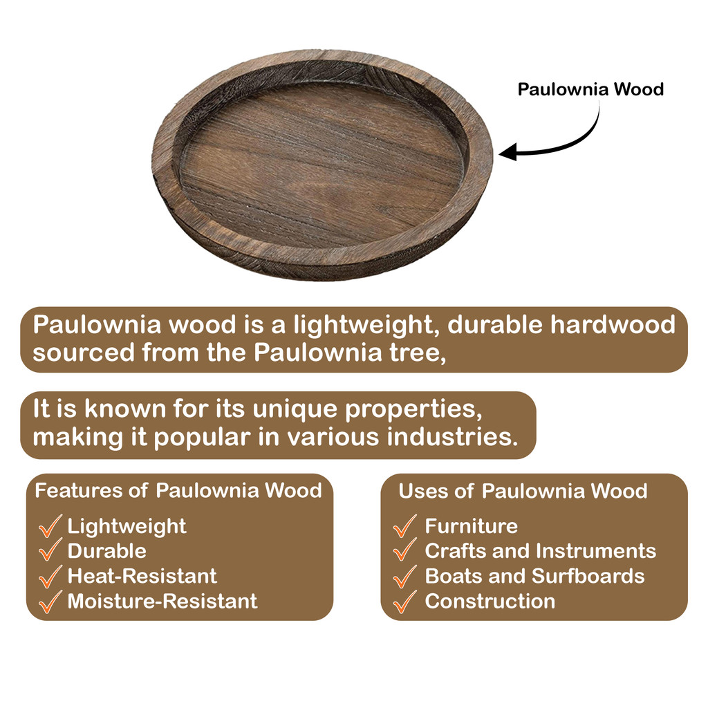 Round Wooden Tray Decor Tray Wood Rustic Decoration Table Aesthetic ...