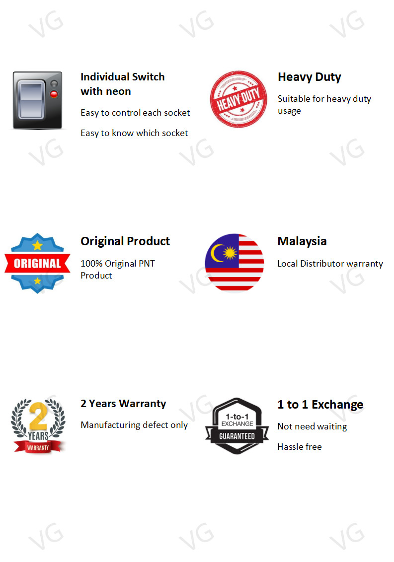 [100% Original PNT] PNT 3/ 4 socket T-Way T-Adaptor T-Adapter Surge Protector plug | Shopee Malaysia