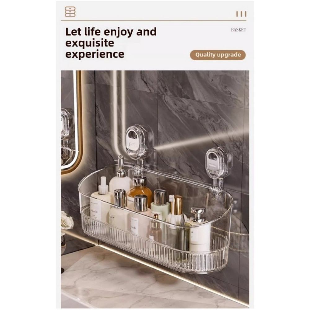 Light Luxury Bathroom Suction Cup Type Suction Cup Rack Perforated Wall ...