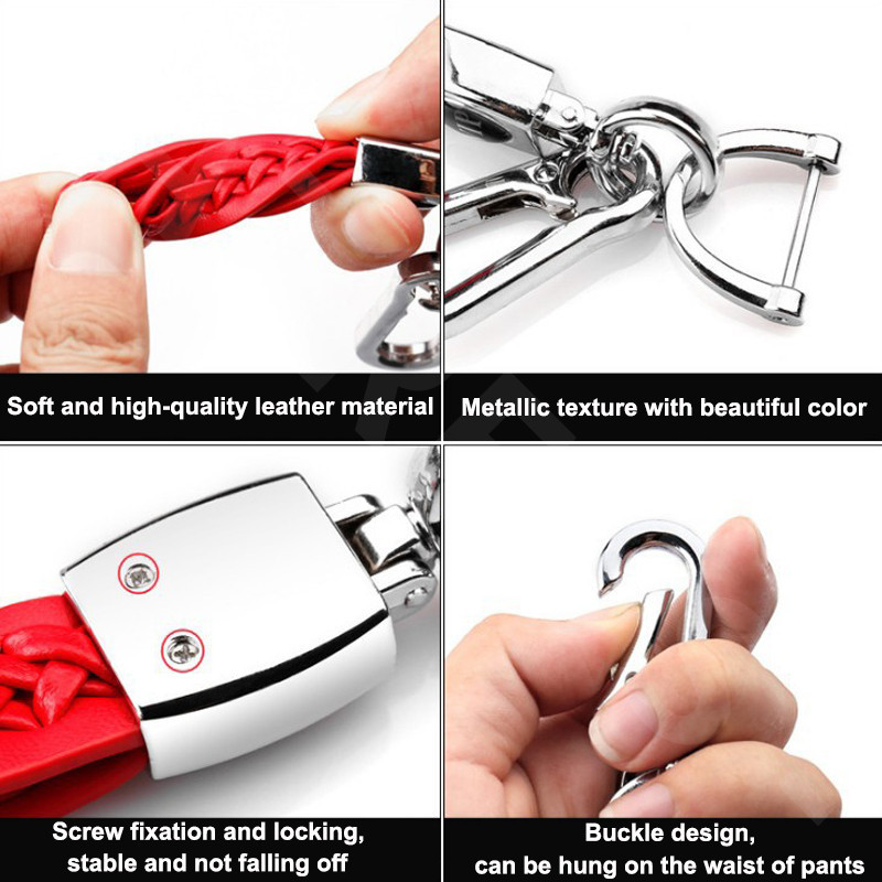 Volvo Car Logo Keychain Fashion Car Leather Key Chain Remote Control ...