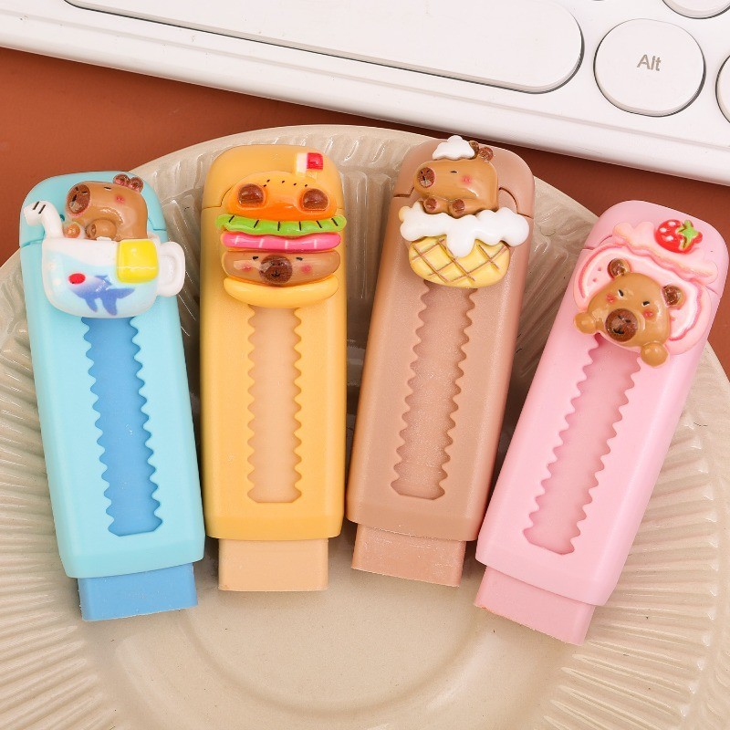 Random Color Capybara Eraser - Kawaii Student Stationery - Creative ...