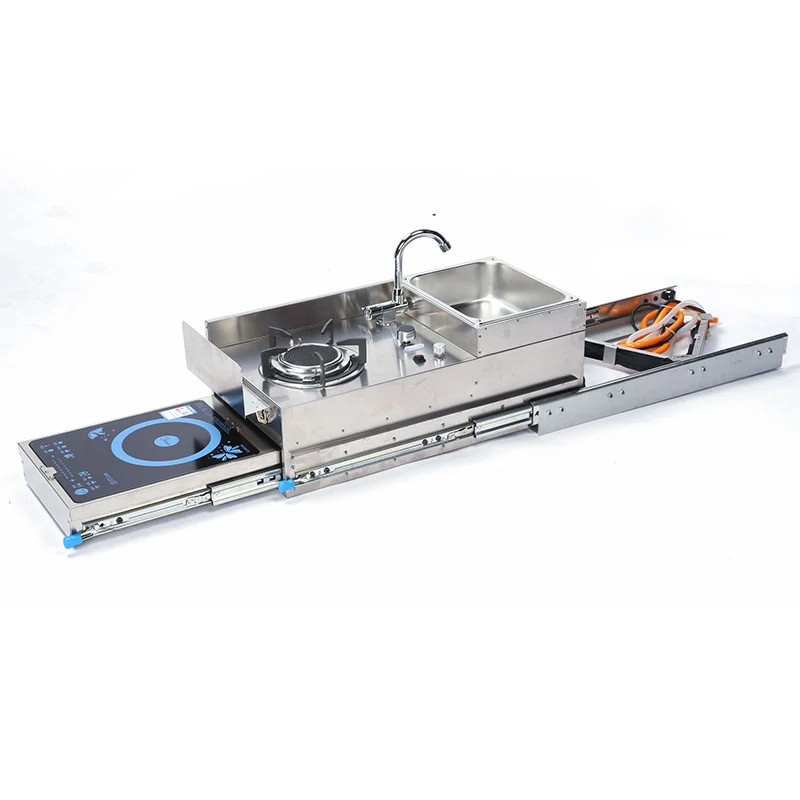 Pull-out gas stove sink induction cooker SUV RV pull-out kitchen mini ...