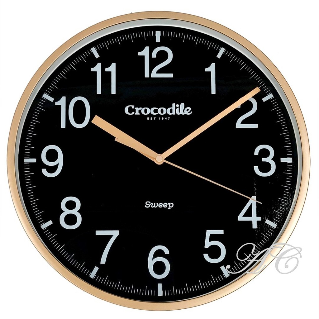100% ORIGINAL CROCODILE Silent Sweep Analogue Round Wall Clock CW212 ...