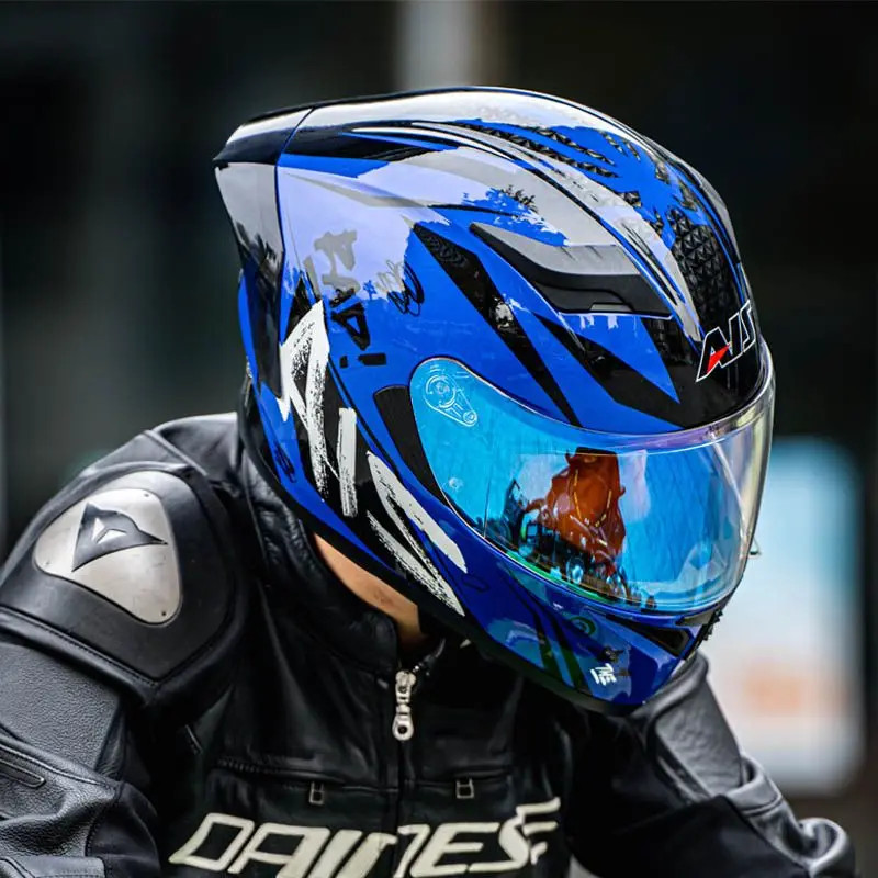 Motorcycle helmet Full face Double lens Motocross Racing Motorbike ...