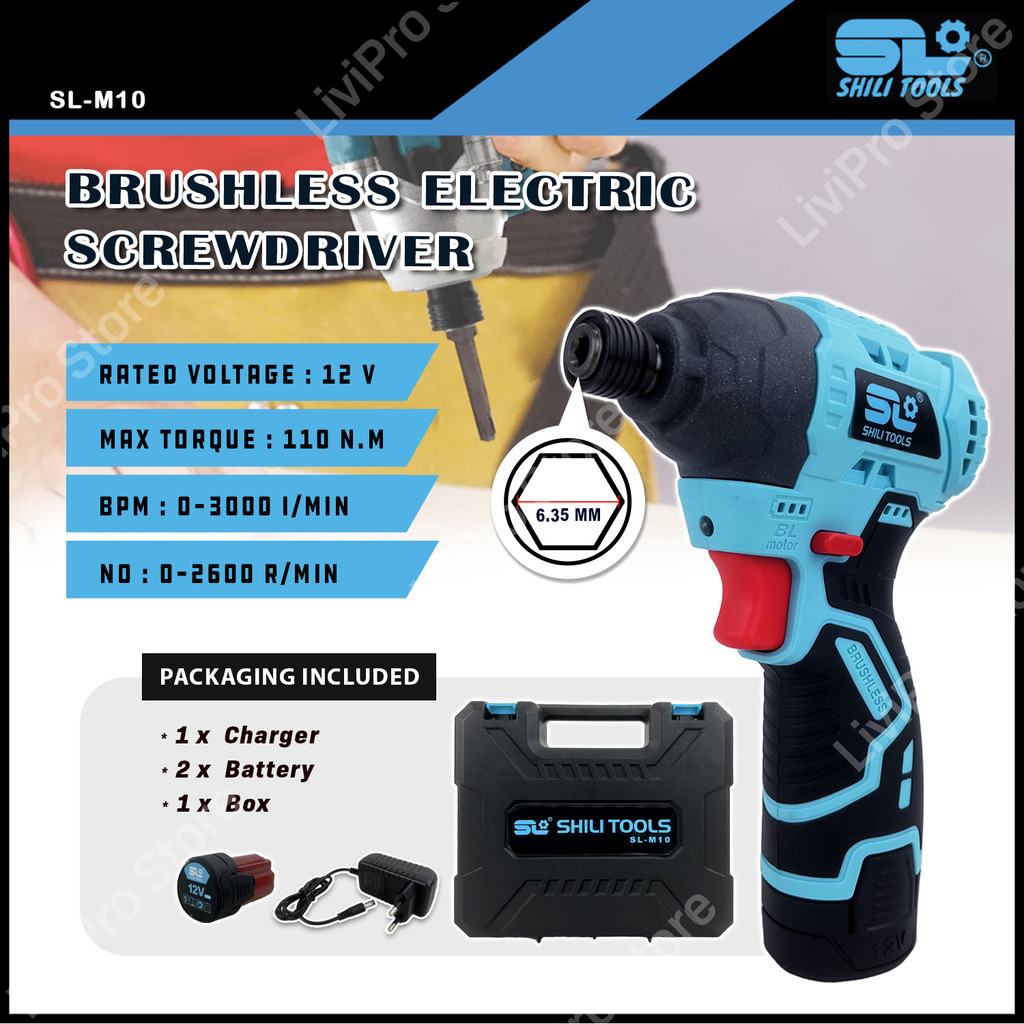 Shili Tools Brushless Electric Impact Screwdriver Power Drill M10 ...
