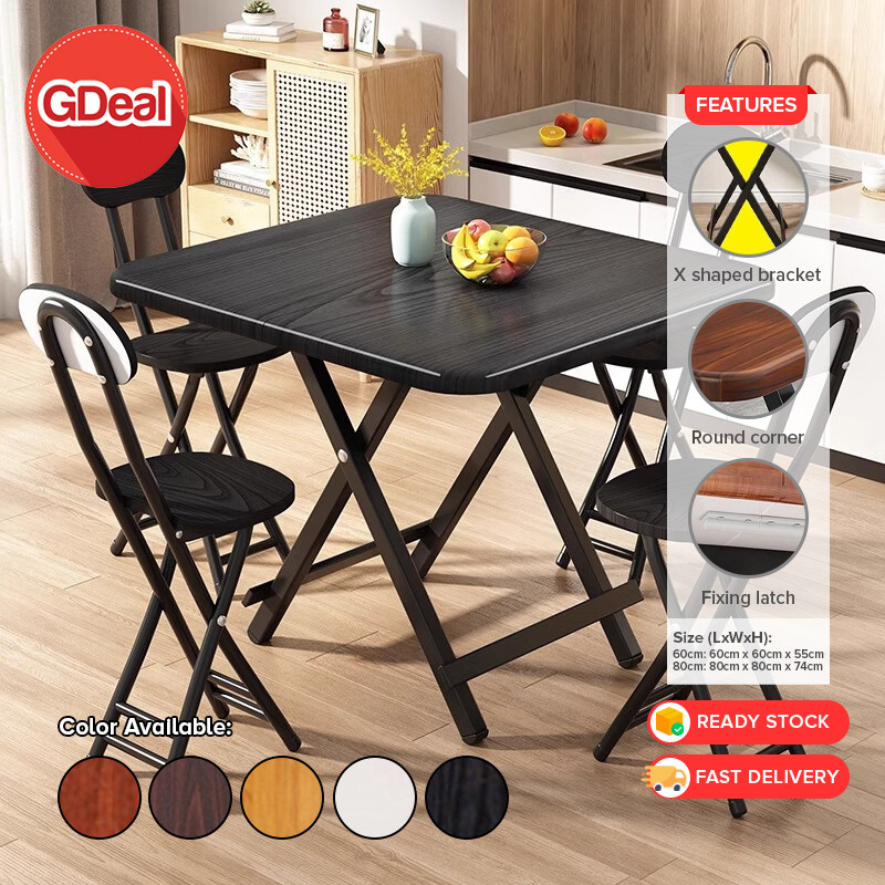 GDeal 60cm/80cm Home Folding Dining Table Simple Small Folding Table ...