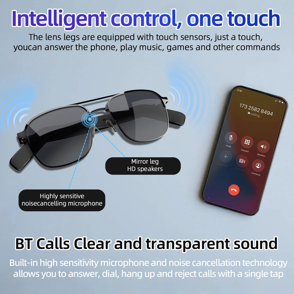 Smart Glasses AI Intelligent Translation Wireless Bluetooth Glasses ...