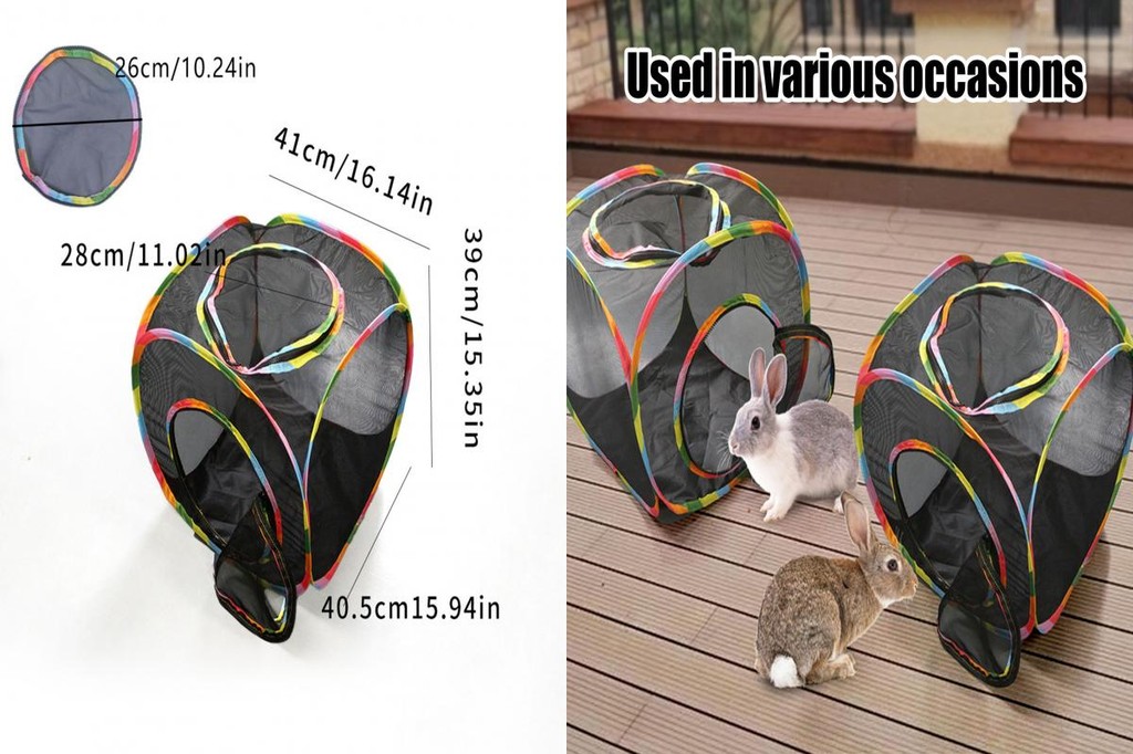Space-saving Pet Enclosure Portable Outdoor Cat Cube Tent Playpen for Pets Foldable Mesh Pop ...