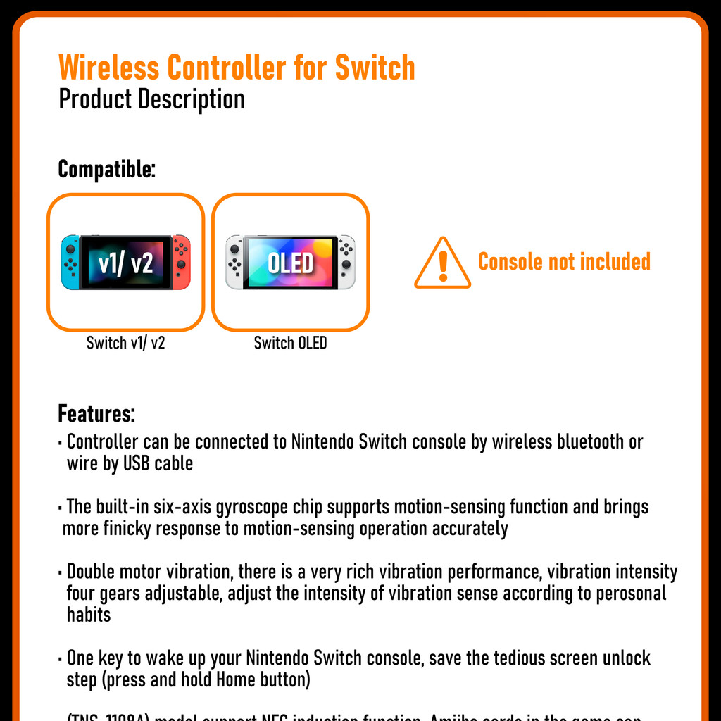 DOBE Nintendo Switch Wireless Controller NFC Switch Pro Bluetooth ...