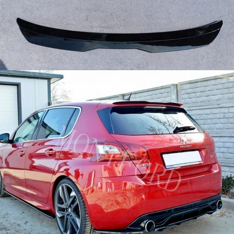 Rear Roof Lip Spoiler For PEUGEOT 308 II GTI ABS Plastic Gloss Black ...