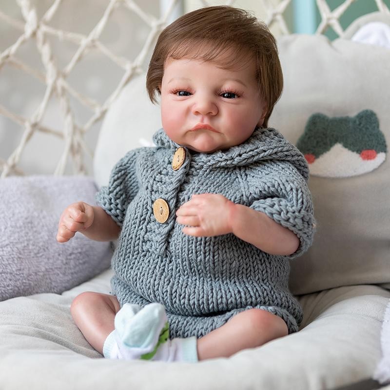 19inch Reborn Baby Doll Levi Awake Newborn Baby Size Hand Paint 3D Skin ...