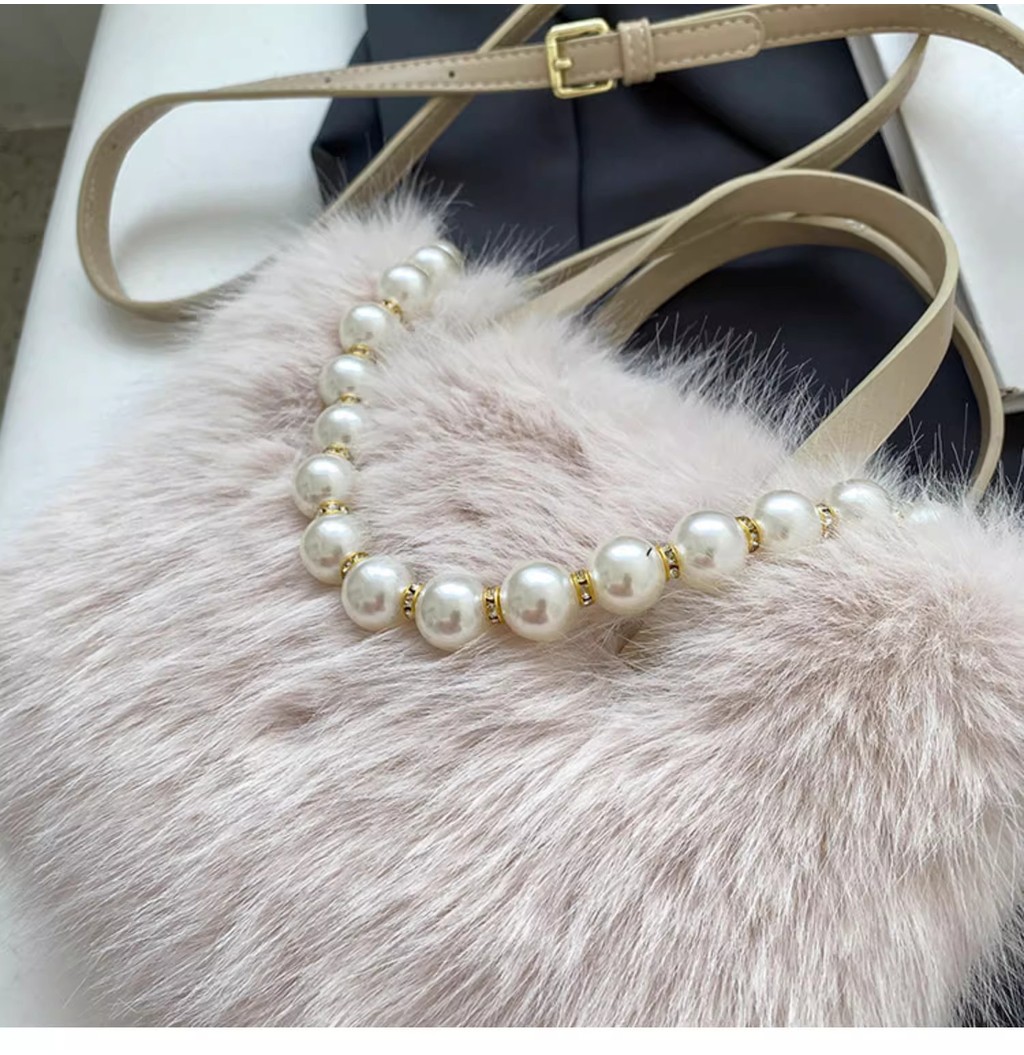 2024 New Style Fashion Portable Small Bag Furry Pearl Furry Small ...