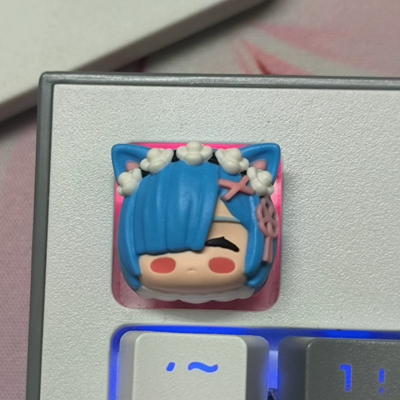 Rem Ram Keycap 3D Creative Cute Cartoon MX Switch Mechanical Keyboard ...