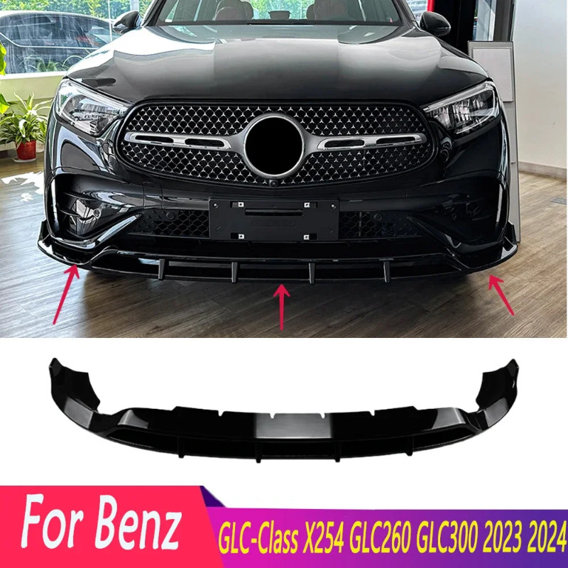 For Mercedes Benz GLC-Class X254 GLC260 GLC300 2023 2024 Car Front Bumper Lip Diffuser Spoiler ...
