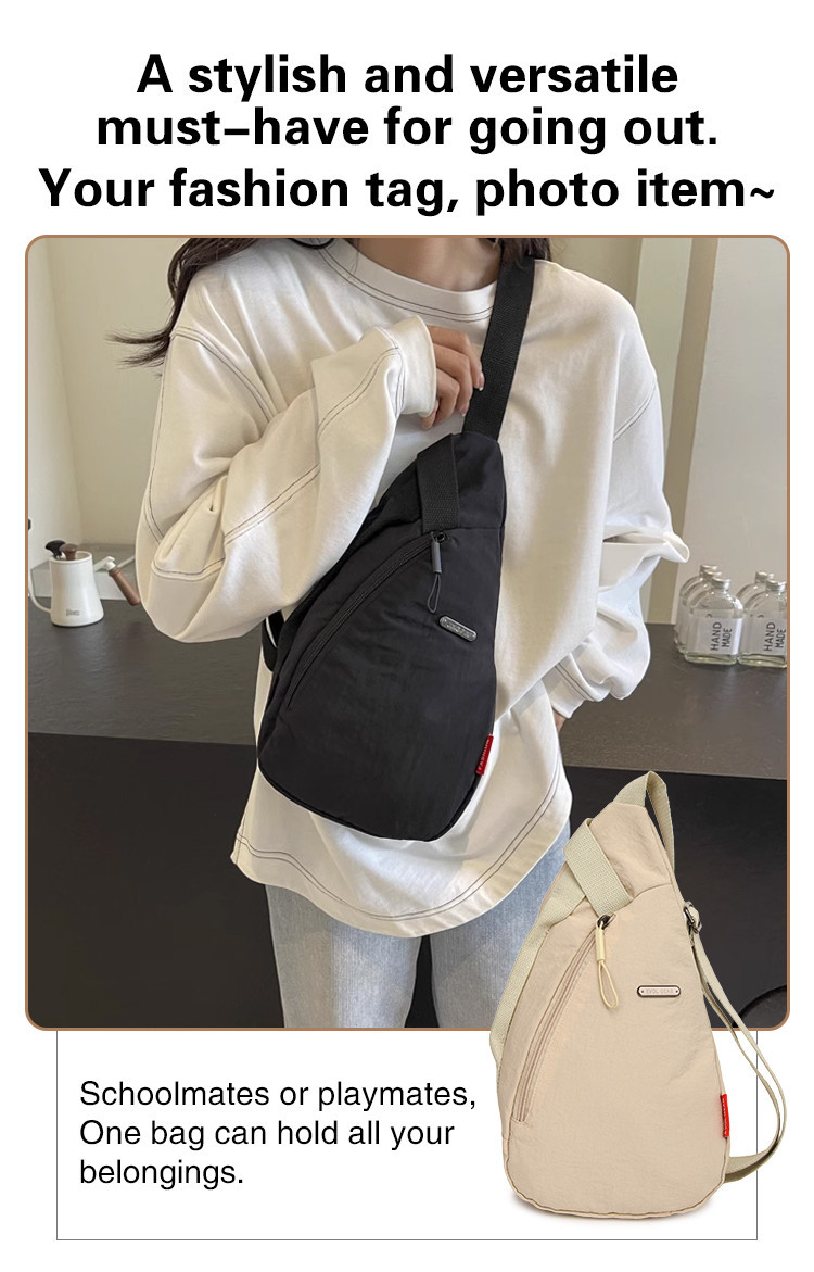 LABER LEE New Simple Crossbody Bag Korean Unisex Nylon Waterproof Chest ...