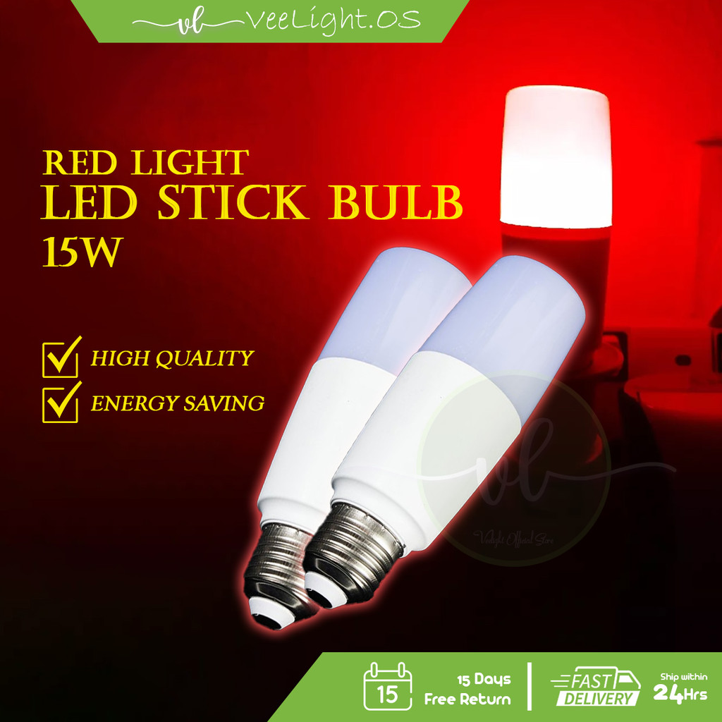 E27 LED Bulb Lighting LED CNY Red Light Bulb Color Bulb 15W Stick Bulbs ...