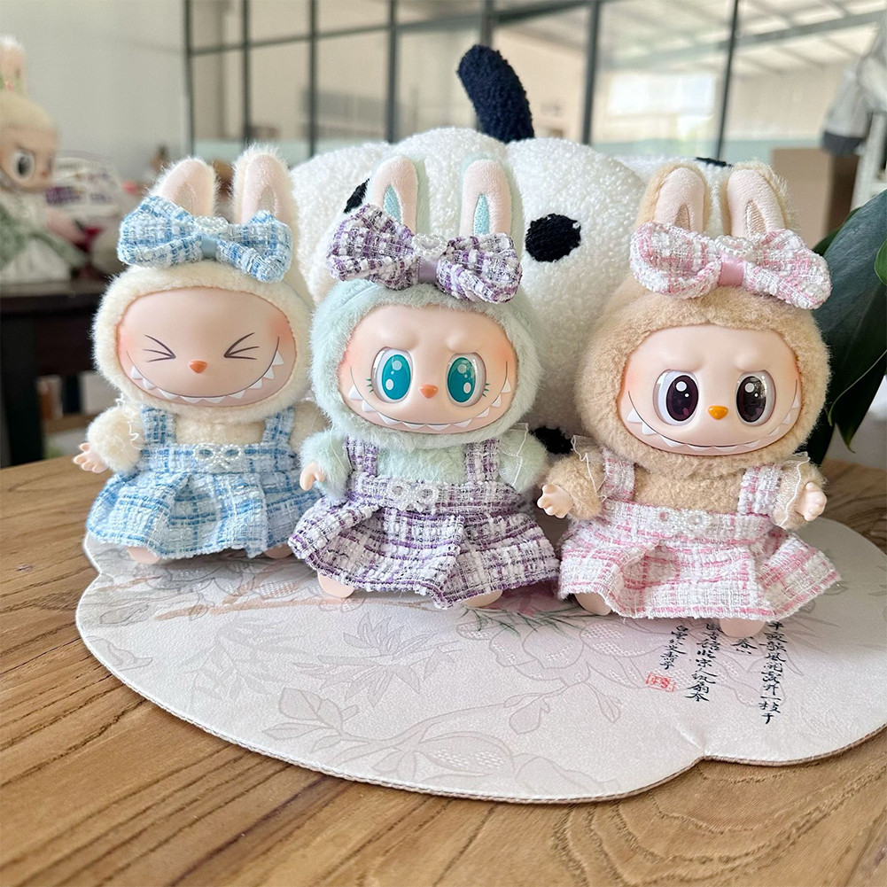 17cm Labubu Doll Luxury Clothes Customization Fashion Printed Hats ...