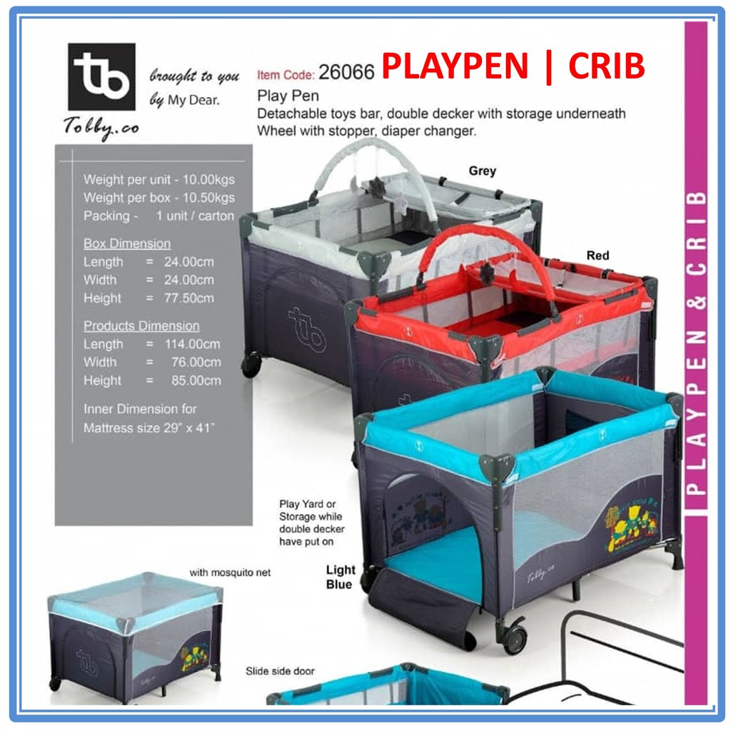 My Dear Tobby Co Playpen Crib (Playpen | Crib) | Shopee Malaysia